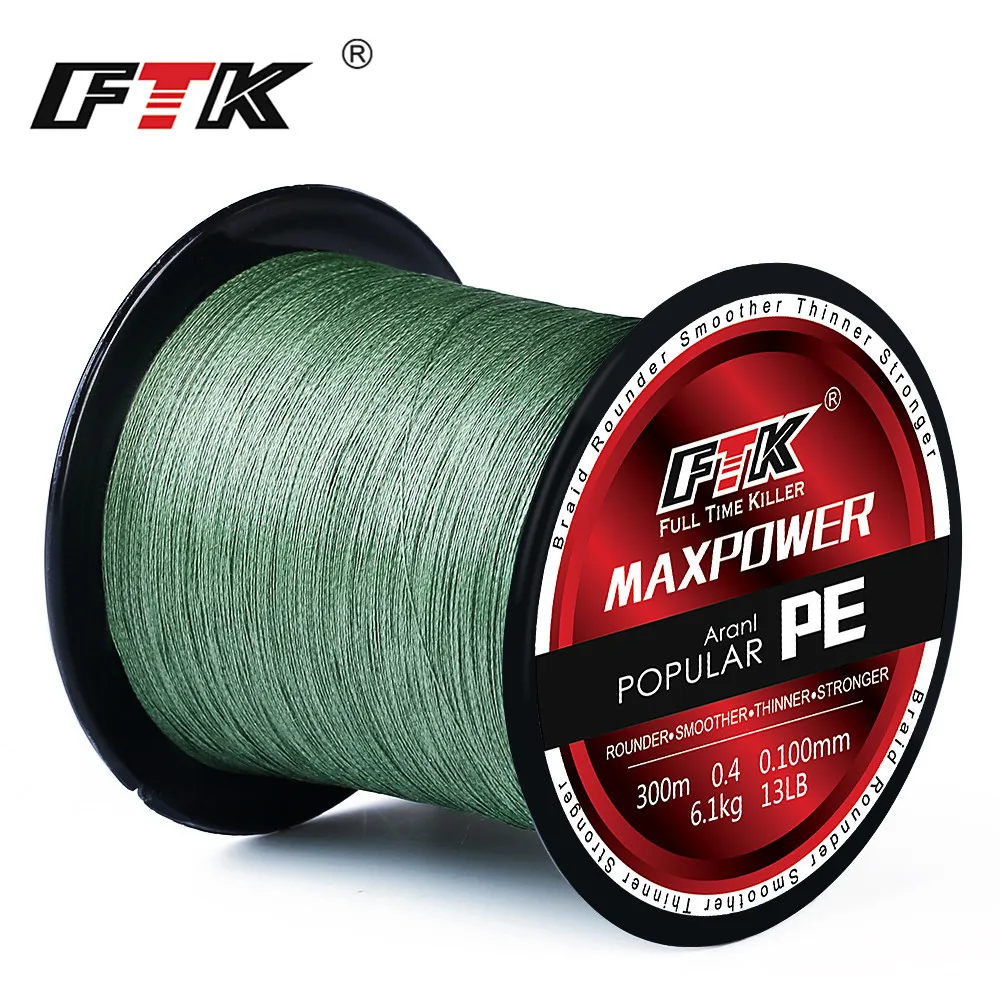 FTK Brand TriPoseidon Series 300M 330Yards PE Braided Fishing Line 4 ...