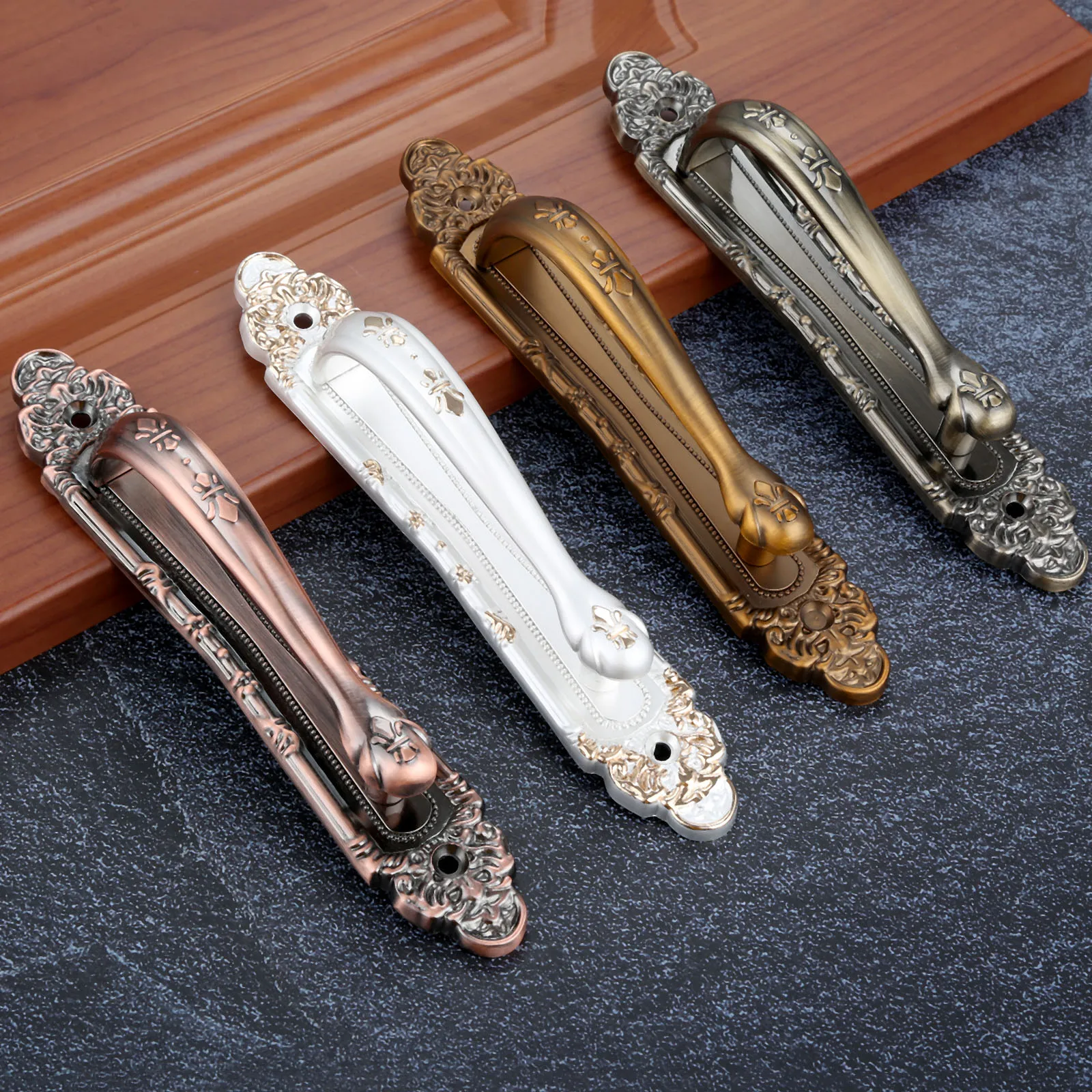 Retro Classic Anti-theft Door Handles Knobs Double Door Big Pulls Large ...