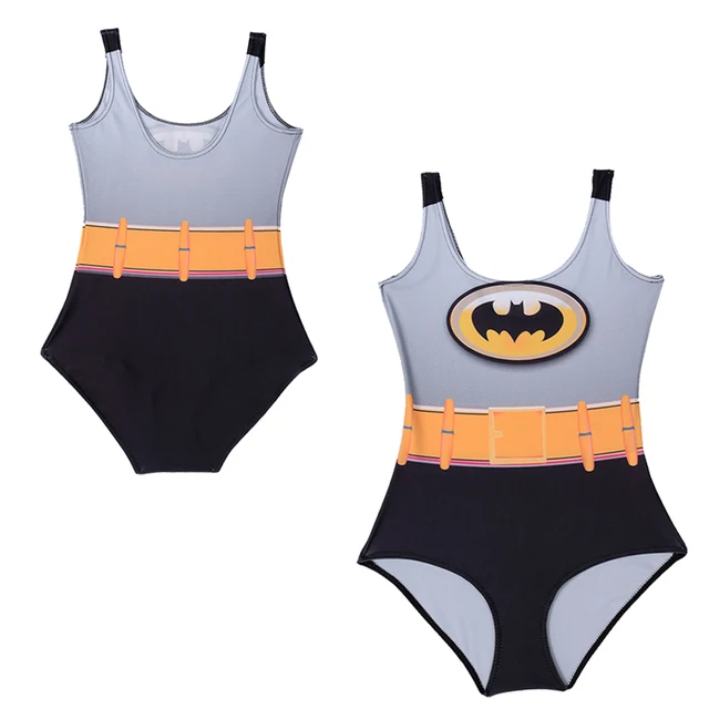 Superman Monokinis Sexy Slim Women One Piece Swimwear Beach Surfing