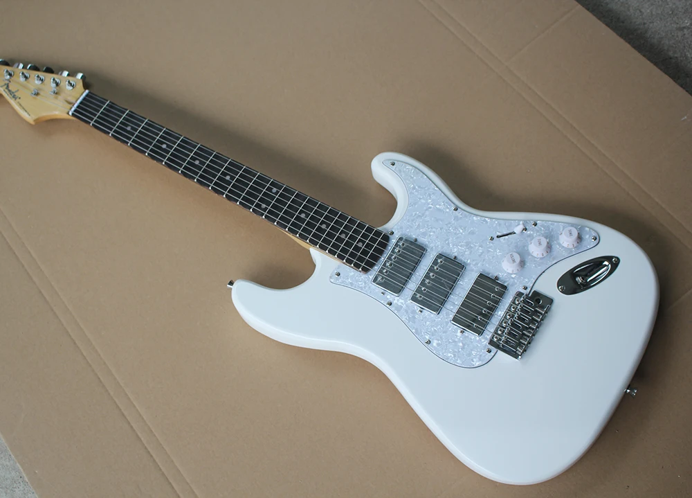Wholesale White Electric Guitar with White Pearl Pickguard,3 Pickups ...