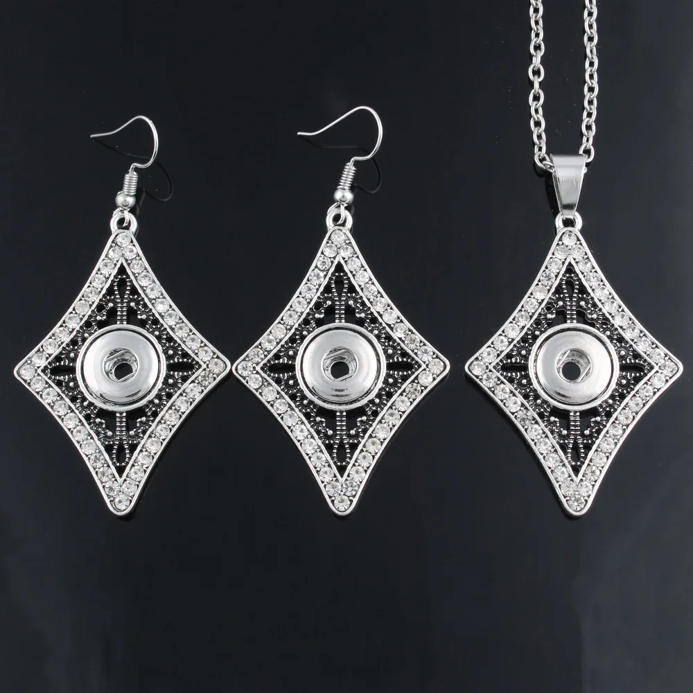 Trendy Ethnic Style Water Drop Shape Pendant Snap Necklace (12mm ...