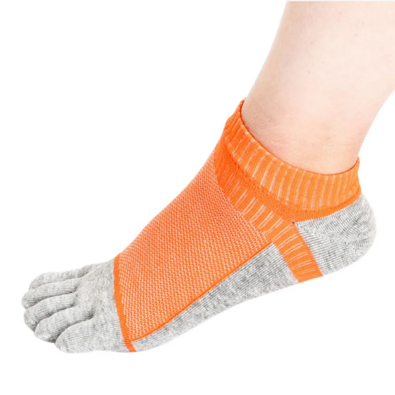 New 6 Colors Cotton Mens Five Finger Toe Socks Patchwork Breathable Socks For Four Seasons Mesh