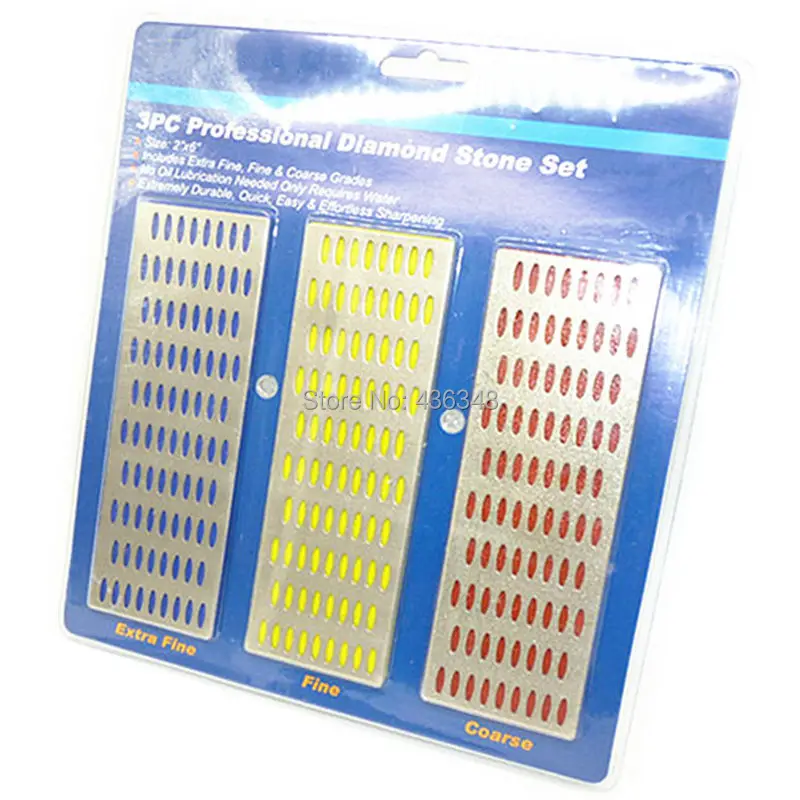 3pc Large Diamond Sharpening Hone Stone Whetstone Sharpening Block ...