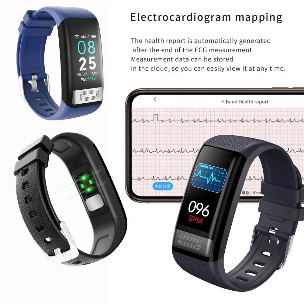 SENBONO ECG PPG Smart Watch with Electrocardiograph ECG Display Heart ...