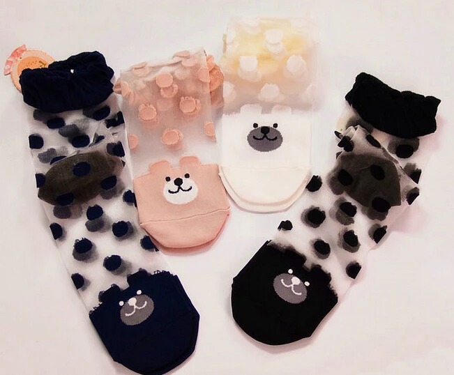 120pairs-lot-fedex-fast-Princess-sweet-silk-socks-bear-dot-glass ...