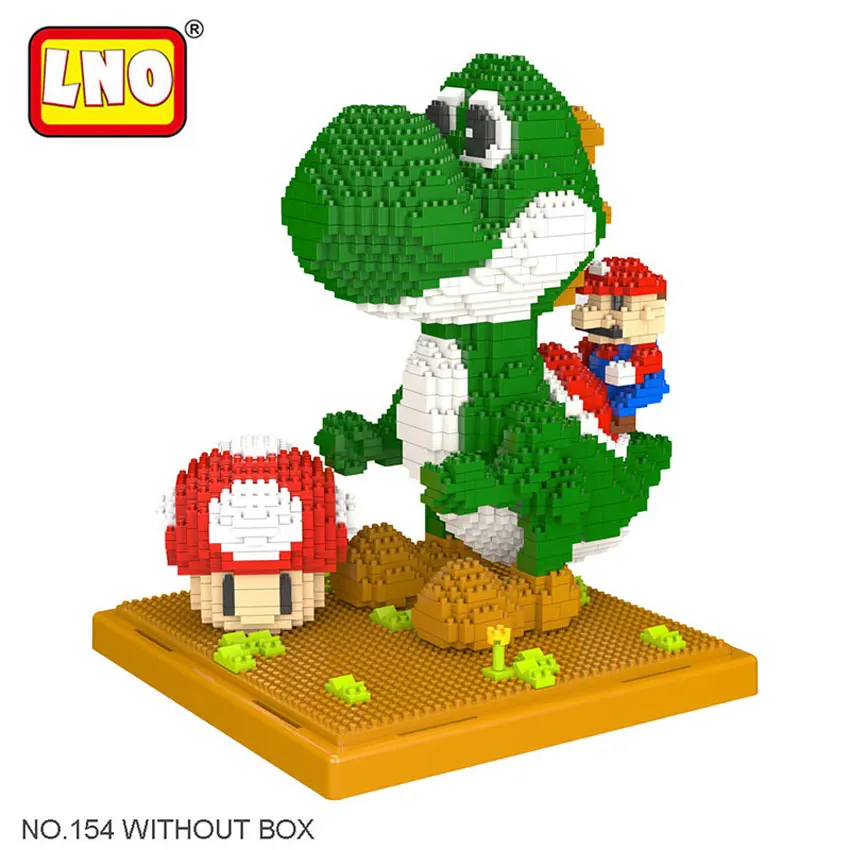 Mini Brick Super Mario bros Luigi Yoshi Bee Mario White Block Diy Game ...