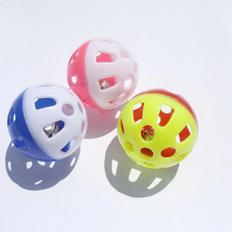 Pet Product Hollow Plastic Pet Cat Colourful Ball Toy With Small Bell ...