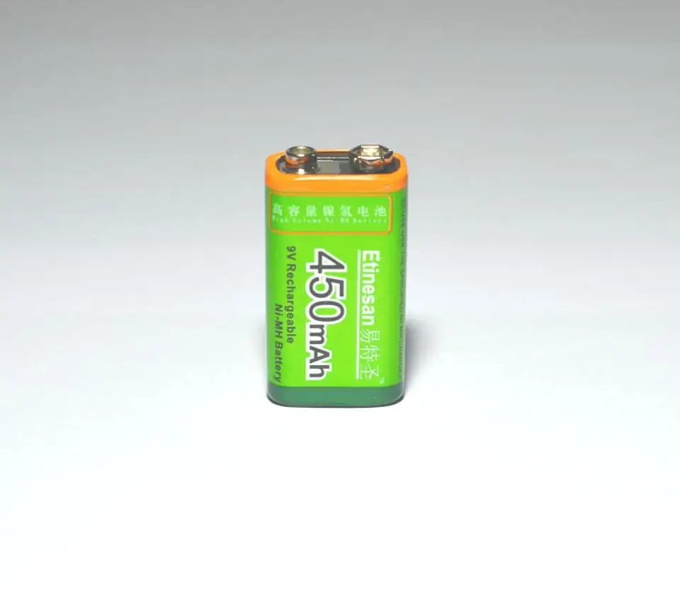 2Pcs 9v 450mAh Ni MH Rechargeable 9 Volt NiMH Battery strong and ...