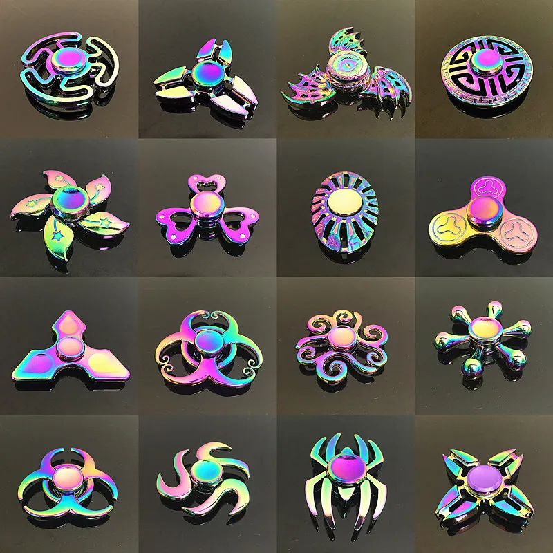 Rainbow Hand Spinner Finger Fidget Spinner Eye Electroplate Hybrid ...
