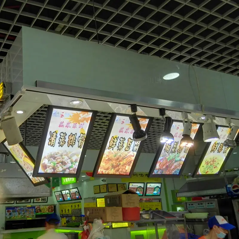 6pcs Slim Aluminum Snap Frame Led Menu Board Restaurant Light Box ...