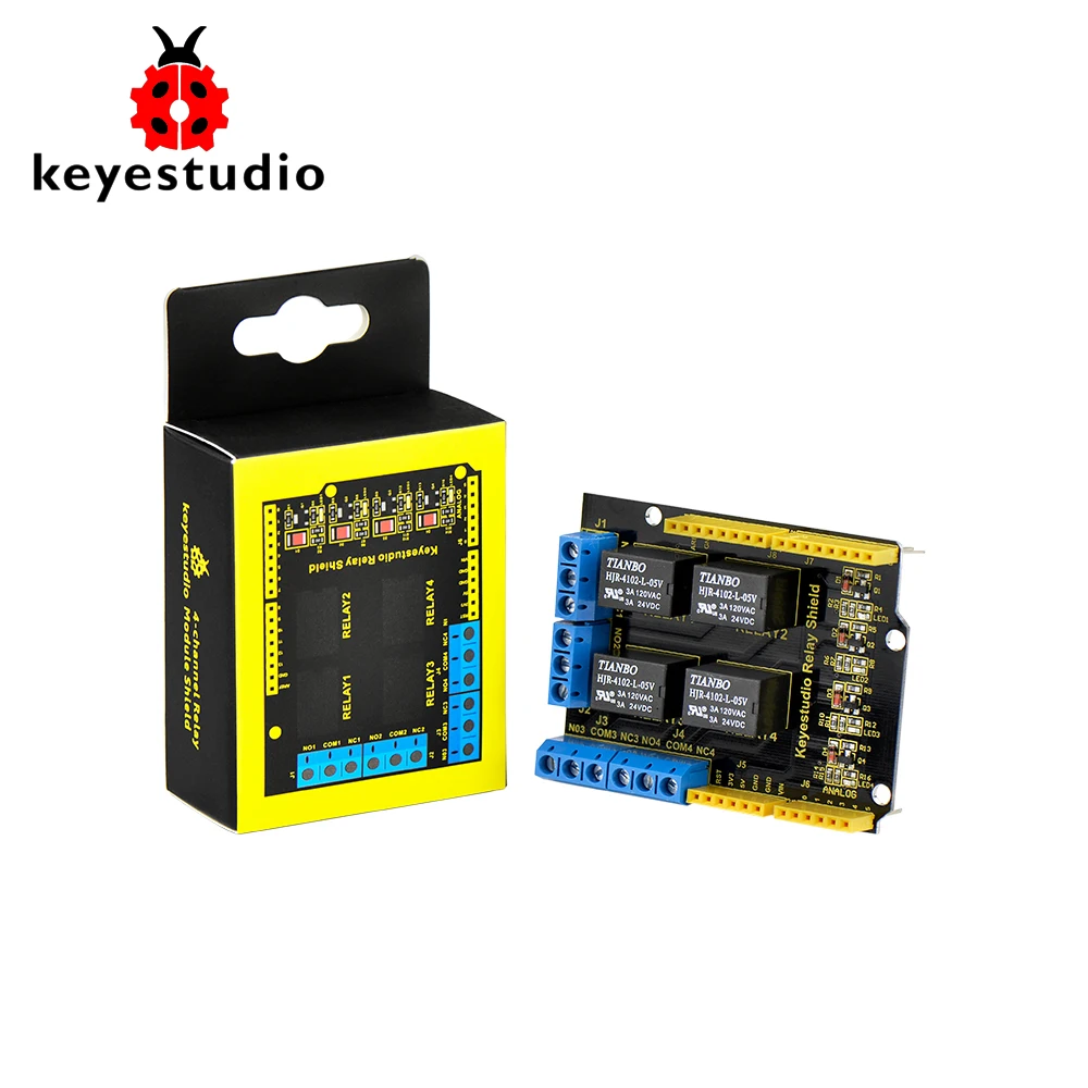 Keyestudio Arduino UNO R3 용 4 채널 5V 릴레이 실드 모듈|relay module|module ...