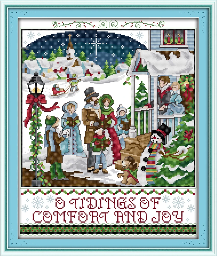 Christmas Carols Patterns Counted Cross Stitch 11 14CT Cross Stitch Set ...