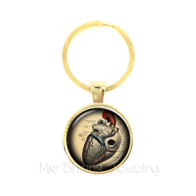 Steampunk Human Anatomy Keychain Glass Cabochon Science Medical Punk ...