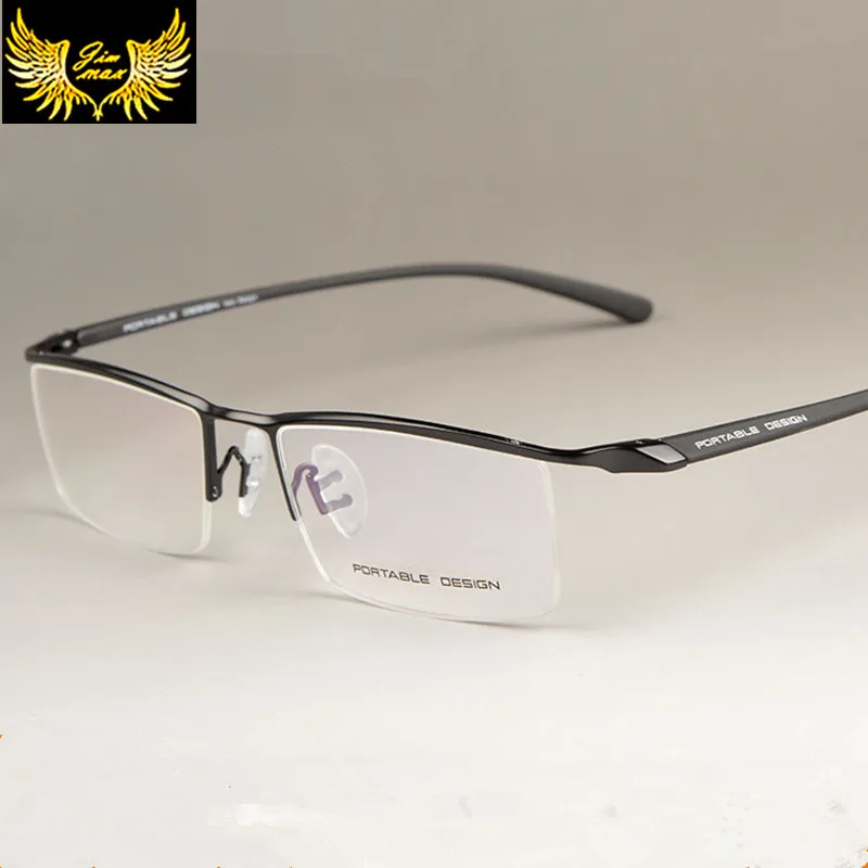 Men Style Titanium Alloy Half Rim Eye Glasses New Arrival Traditional ...
