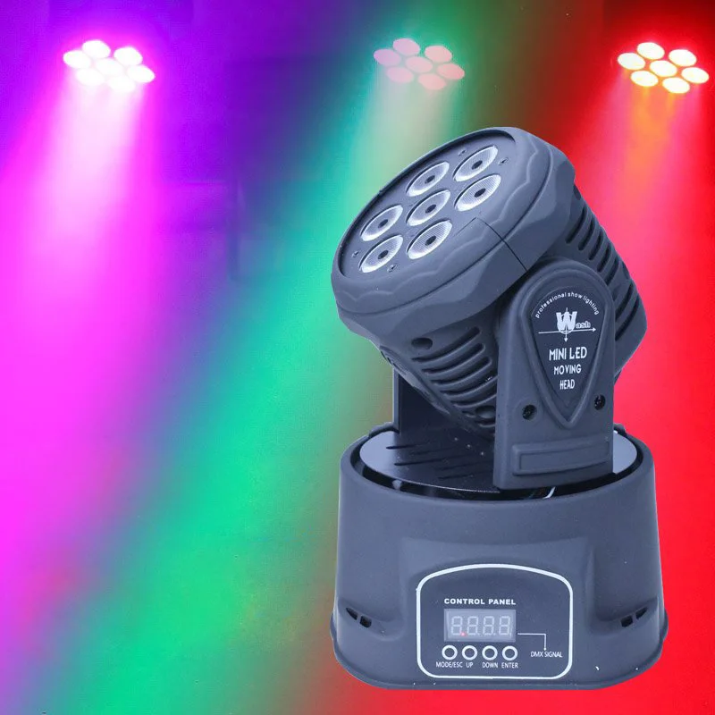 Led Moving Wash Head 7x12w Mini Music Sound Christmas Party Lumiere ...