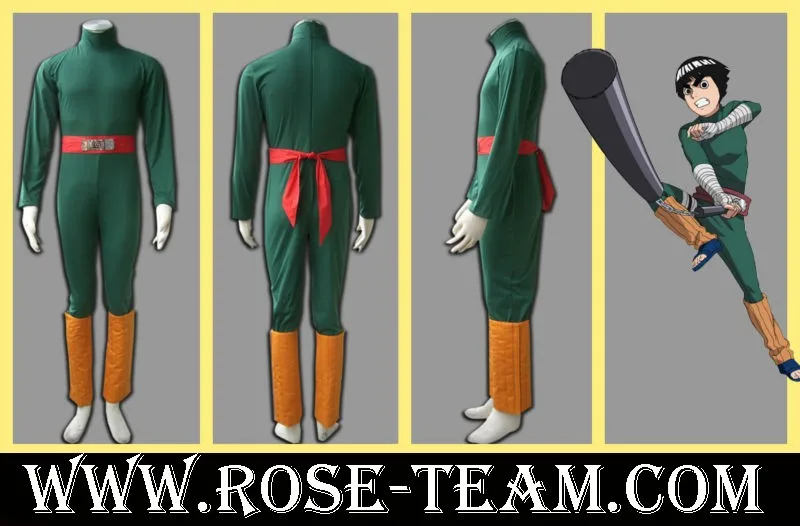 Rose team NARUTO Shippuden Rock Lee 1th Manga Amime Cosplay Costume ...