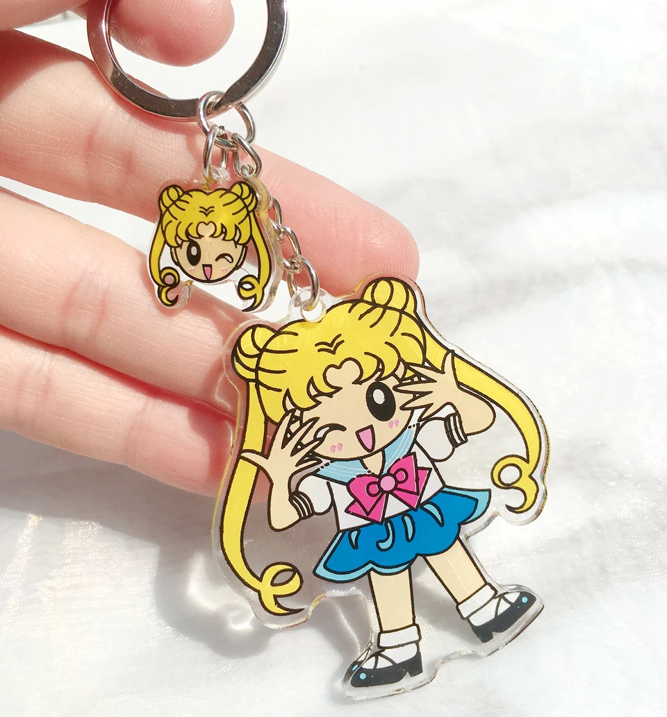 Sailor Moon Princess Serenity Tsukino Usagi Pvc Keychains Key Ring Bag