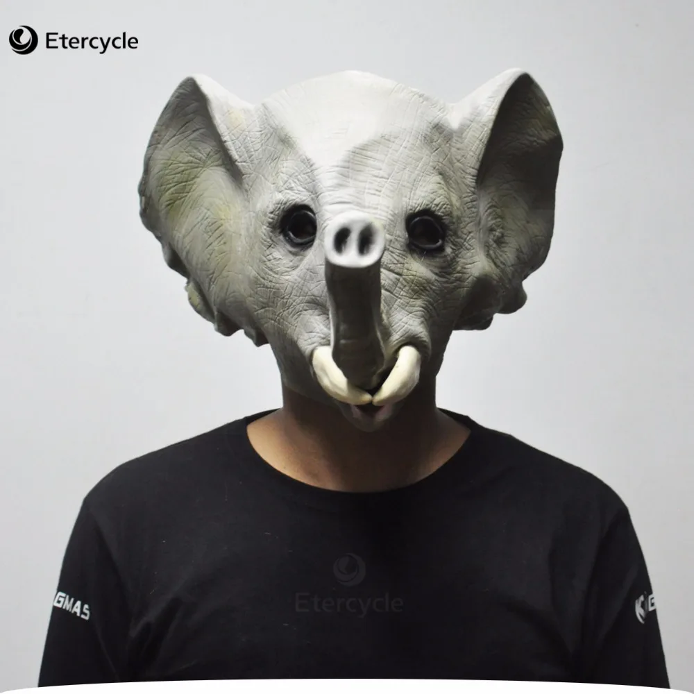 Elephant Masks Halloween Adult Latex Mask Realistic Animal Cosplay ...
