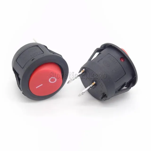 10Db 23 Mm Átmérőjű Nagy Kerek Rocker Kapcsolók Fekete Fehér Piros 2 ...