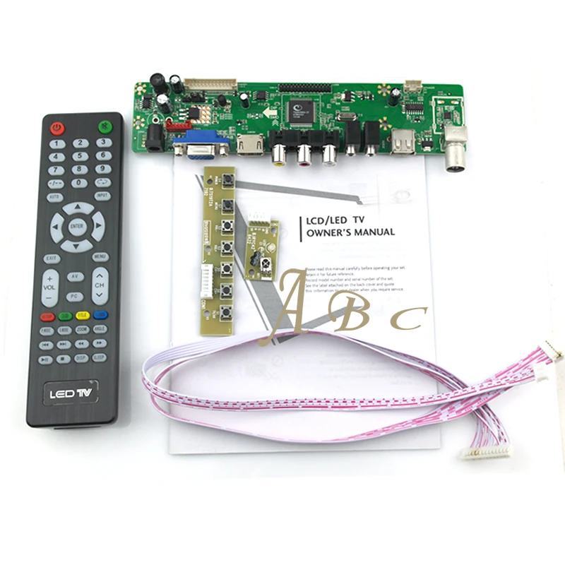 Hdmi Cvbs Rf Usb Vga Audio Video Lvds Controller Board Kit T.vst29.03 ...