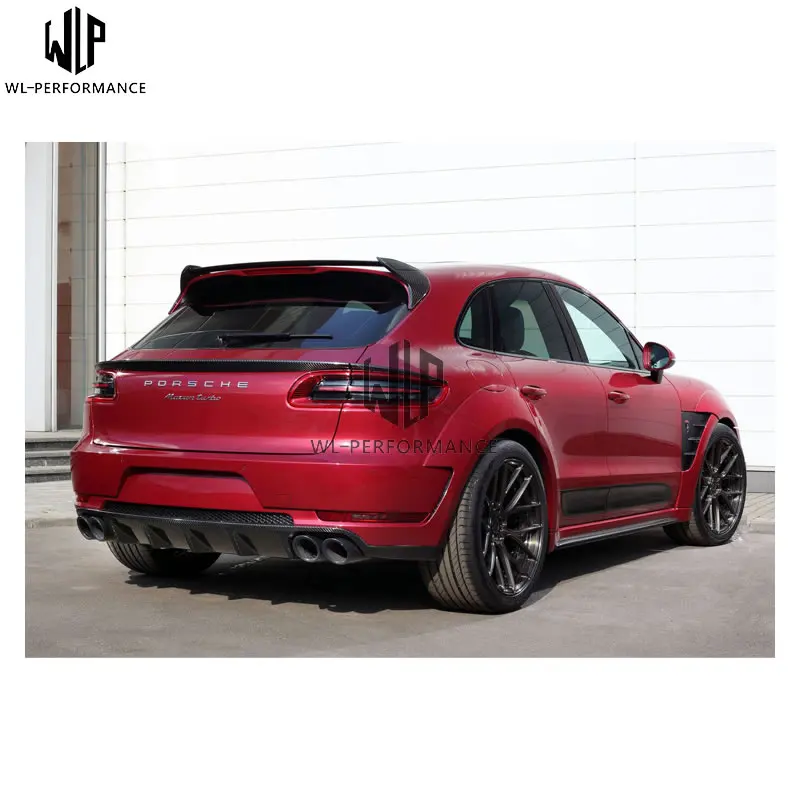 MACAN Carbon Fiber Rear Spoiler Wing top lip car body kit For Porsche ...