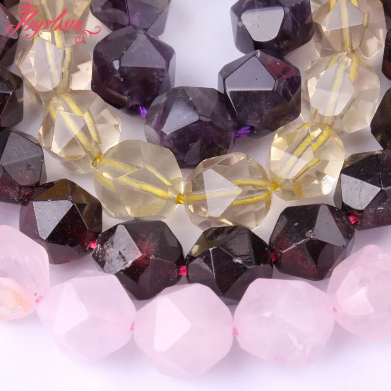 10mm Natural Beads Quartz Faceted Square Cube Gem Stone Spacer Strand ...