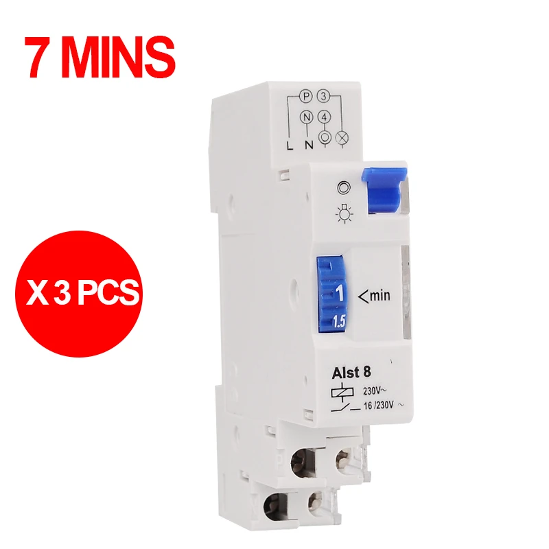 7 minutes STAIRCASE SWITCH 220Vac Stairwell Lighting TIMER SWITCH