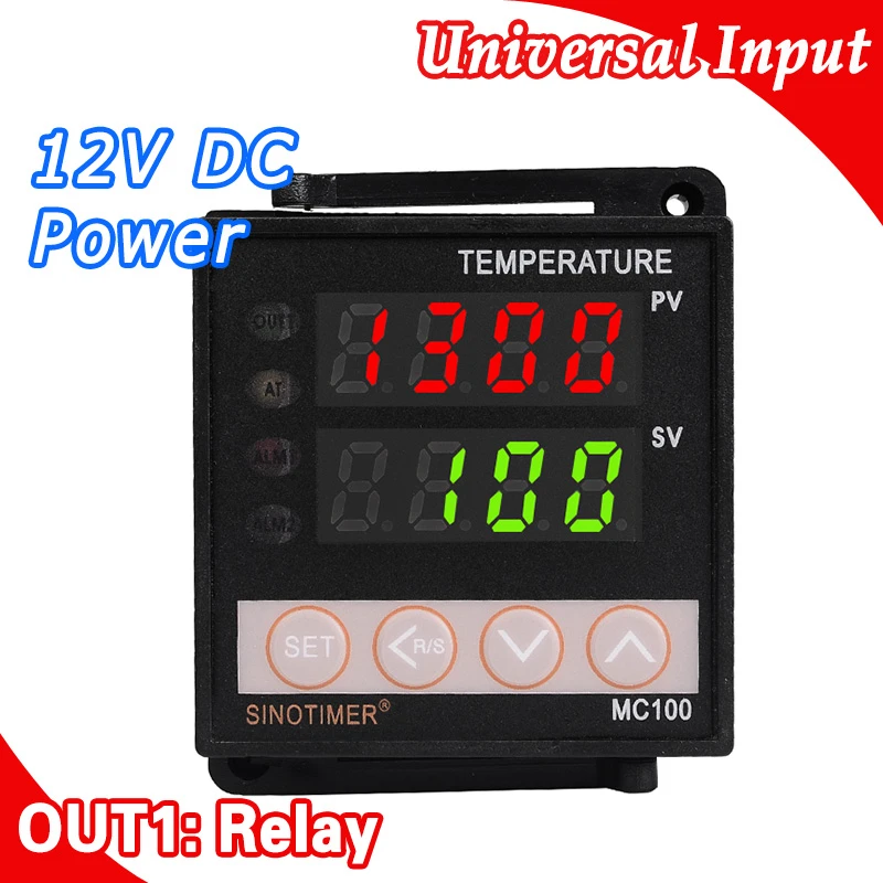 Power 12v Dc Digital Intelligent Pid Temperature Controller Regulator Thermostat Thermocouple K ...