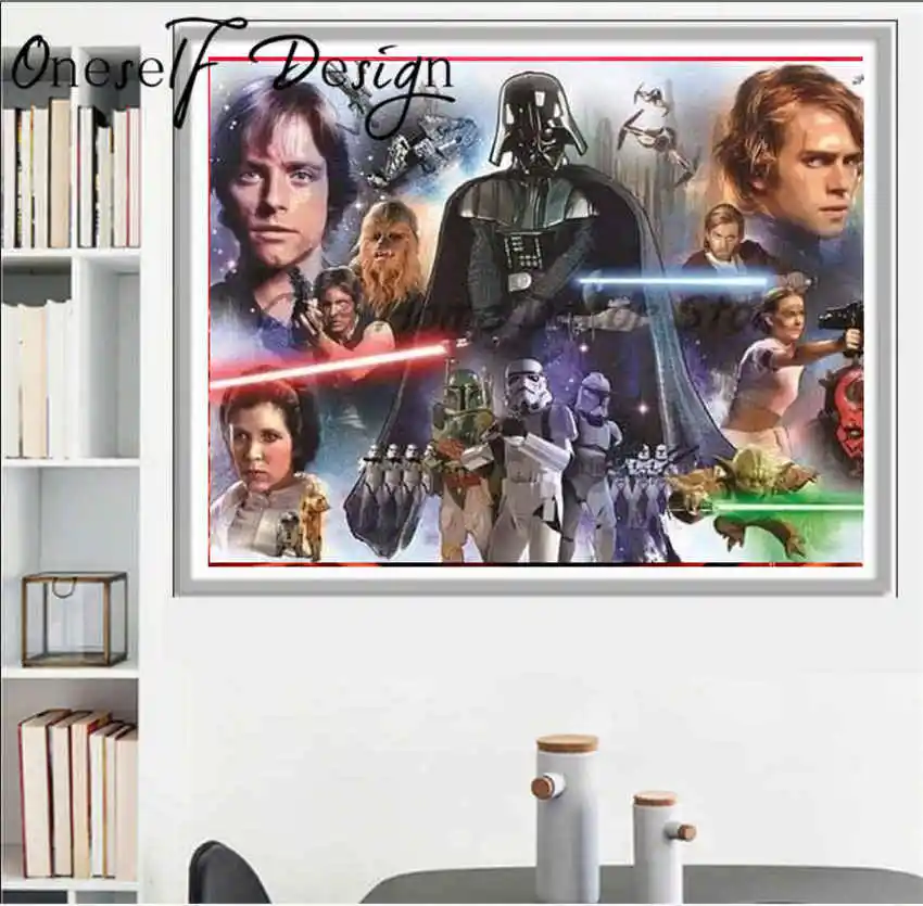 Popular DIY Diamond Painting Full Set Kits Movie Star Wars 5D diamond ...