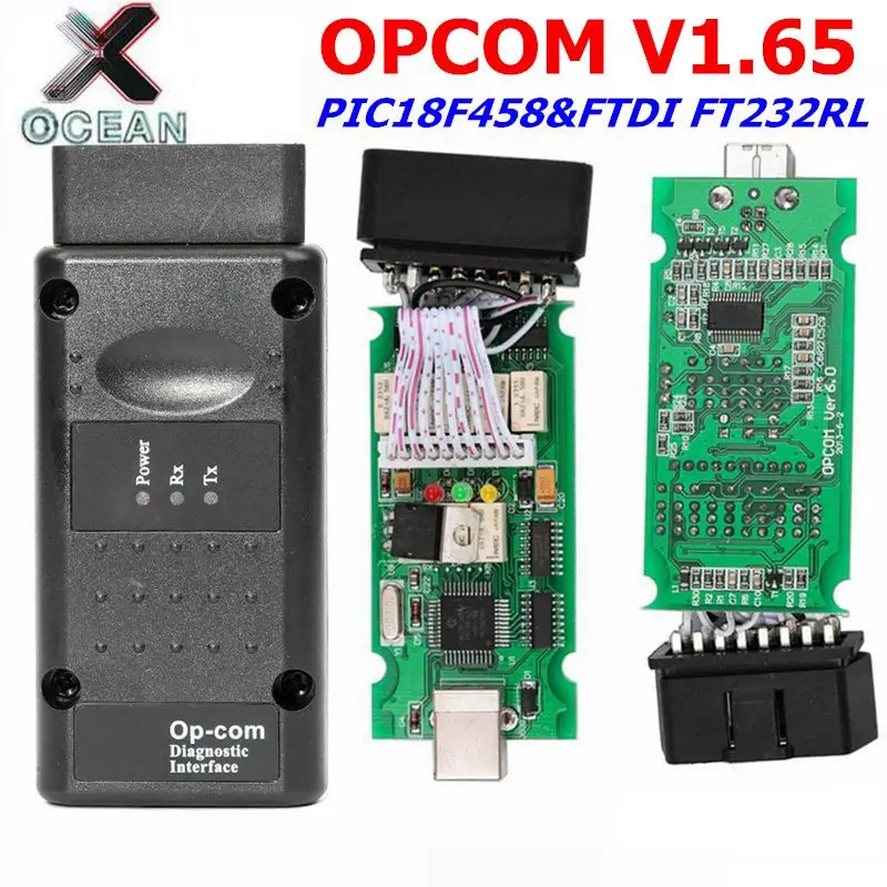 OPCOM lector de código V1.65 OBD2 CAN BUS para Opel OP COM OP COM obd2 ...