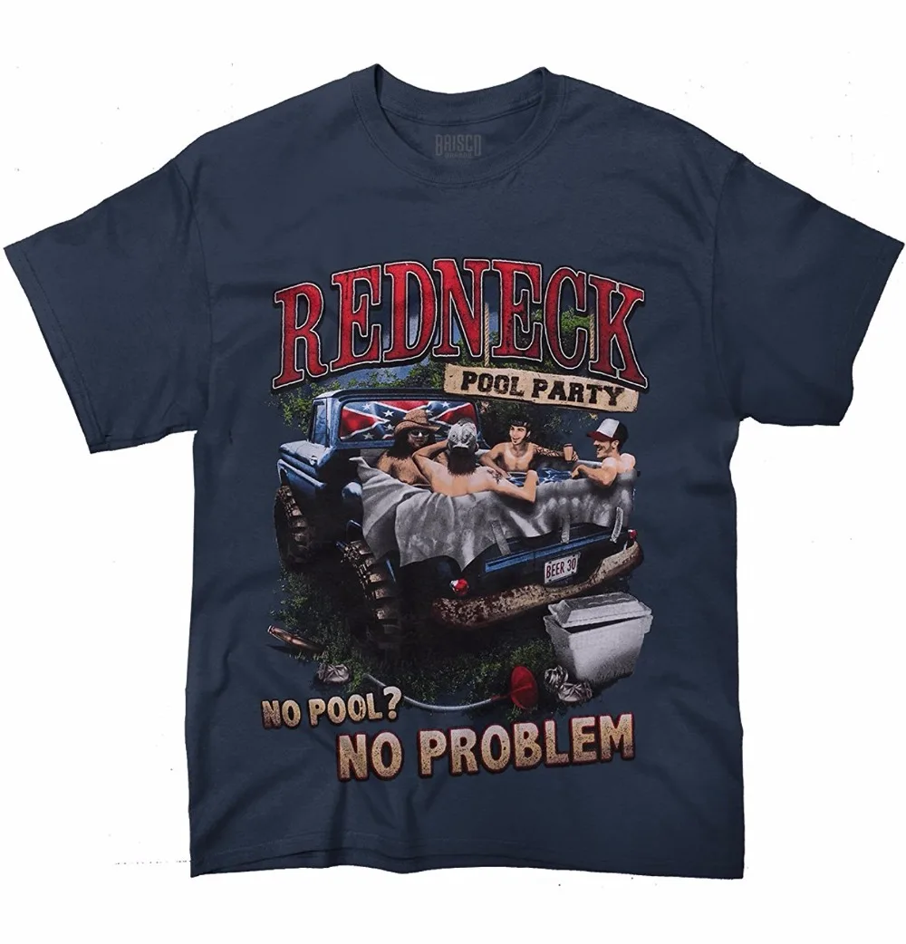 Cool T Shirts Crew Neck Men Redneck Pool Party Funny Shirt Cool Gift ...