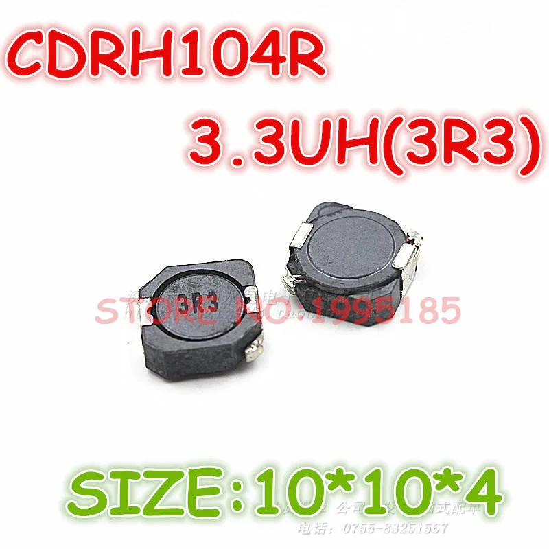 50 unids/lote CDRH104R 3.3UH (3R3) CD104 tamaño 10*10*4 MM potencia ...