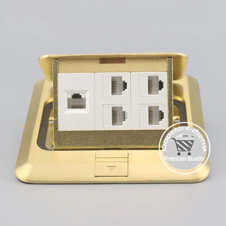 Bronze Pop up 5 Port RJ45 Cat5e LAN Network Socket Floor Ground Outlet ...