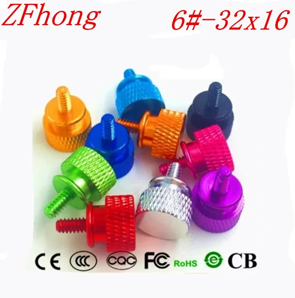 20pcs 6# 32*16 colourful anodizing aluminum step hand screw computer ...