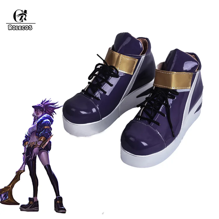ROLECOS KDA Akali Cosplay Shoes LOL AKALI Cosplay Women Shoes Game LOL ...