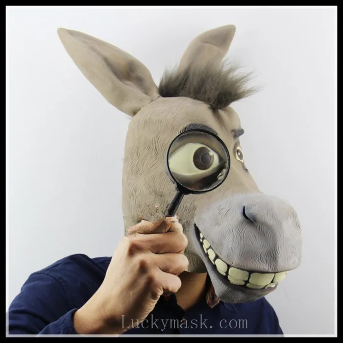 2016 New Coming Animal Donkey Costume Mask Latex Donkey and Shrek head ...