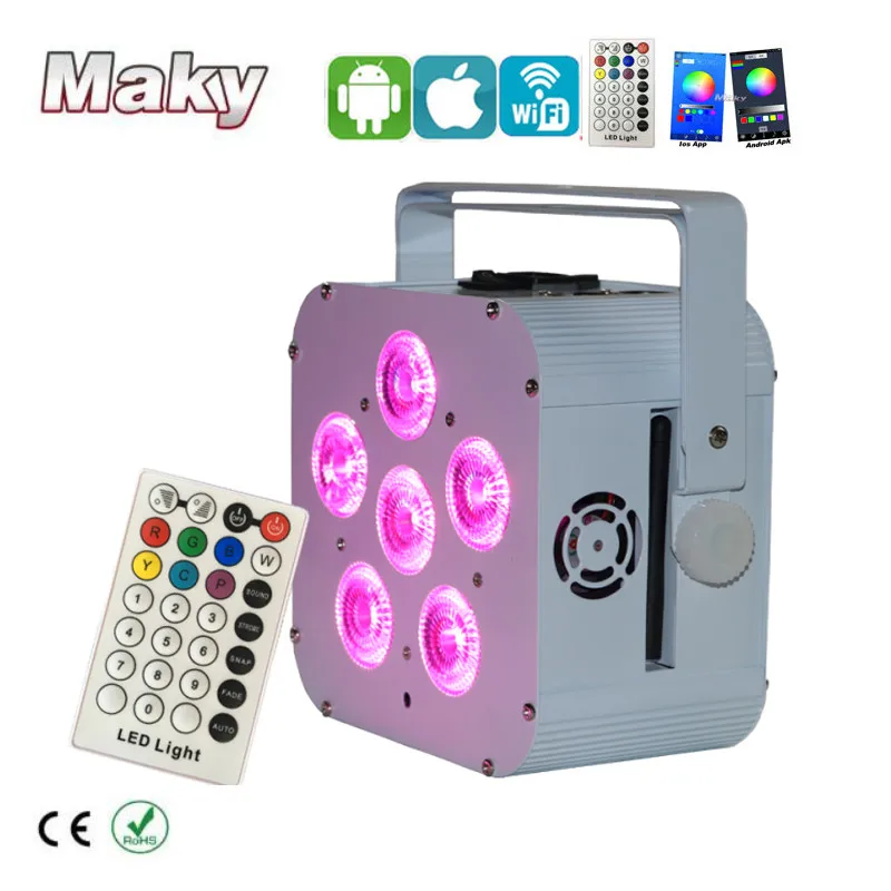 10 X lote de luz Led 6x18 w RGBWA UV 6IN1 led Cubo de luz con batería ...