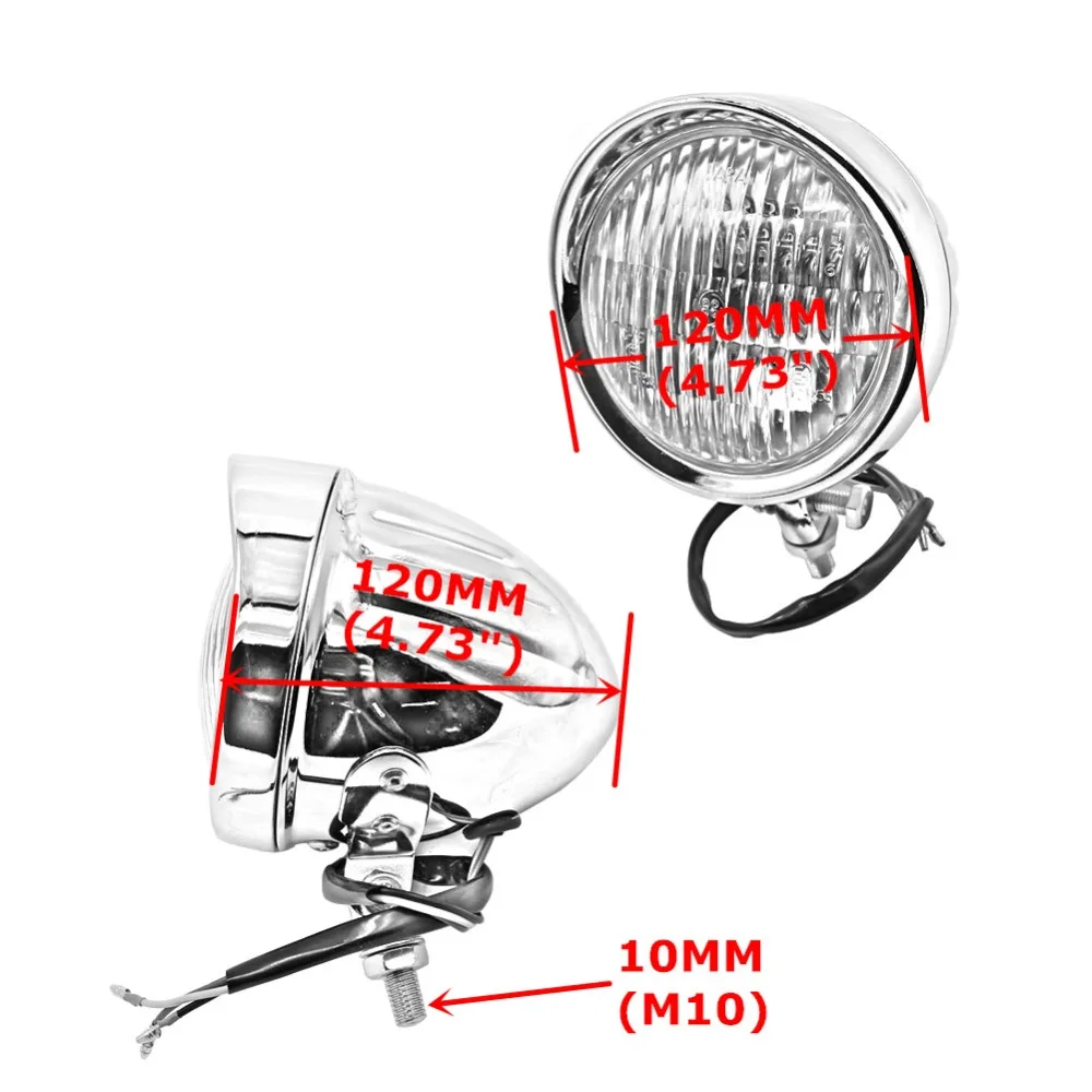 Retro Vintage Motorcycle Headlights High/Low Beam Head Light For Harley ...