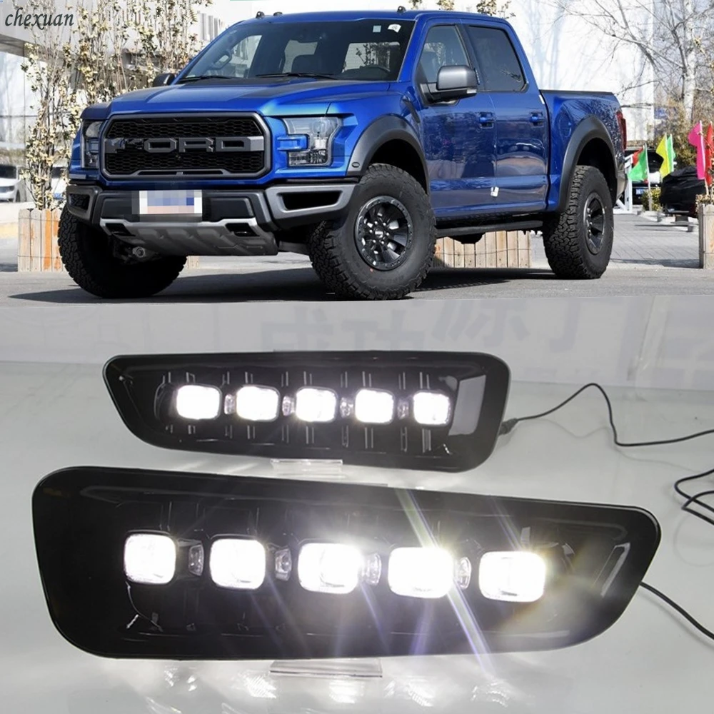 CSCSNL 1 set 12V ABS For Ford Raptor SVT F150 2016 2017 2018 LED DRL ...
