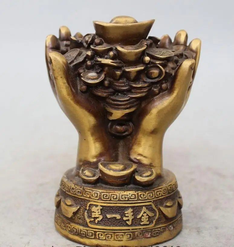 6" Marked Chinese Dynasty palace Money Mammon Arm Hand Statue|hand ...