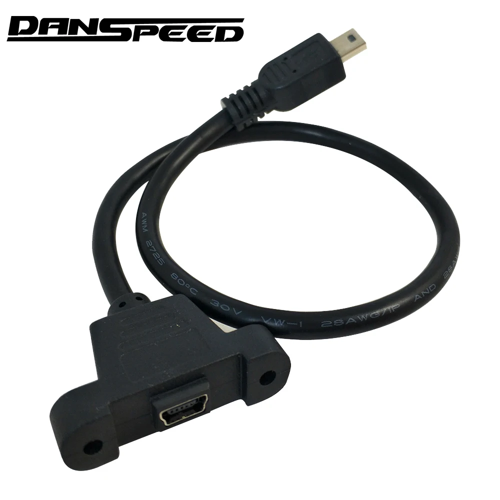 DANSPEED 30cm Mini USB 5 Pin Male to Female Panel Mount Type Extension ...