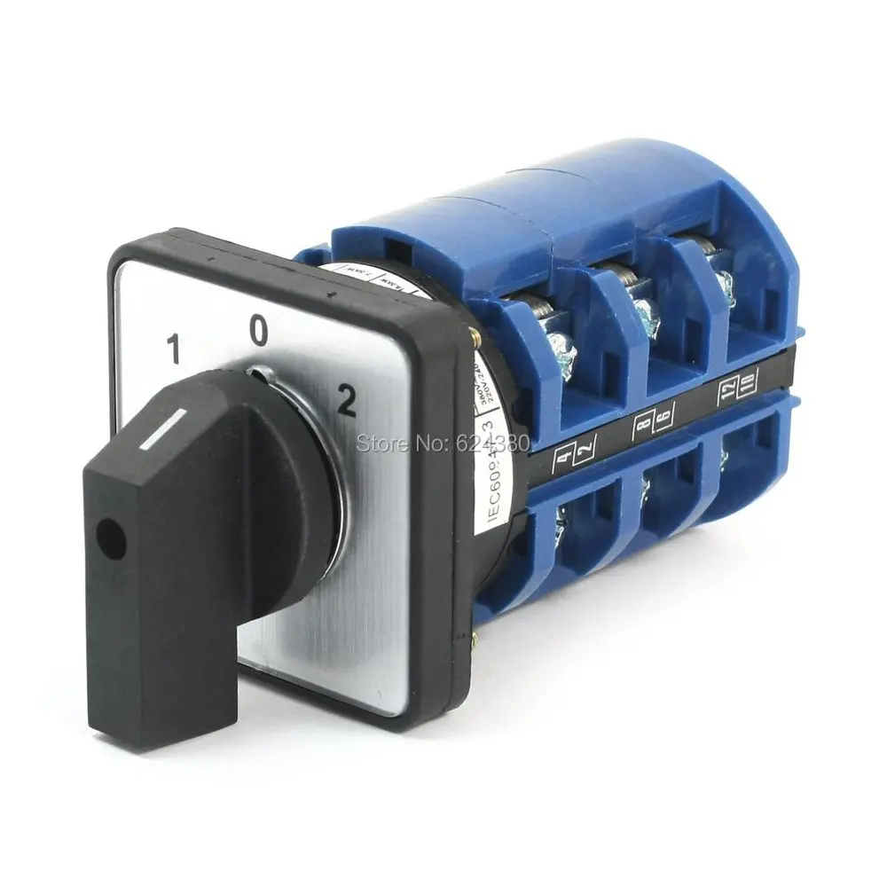 660V 63A 3Pole 3Position Panel Mounting Rotary Cam Changeover Switch ...