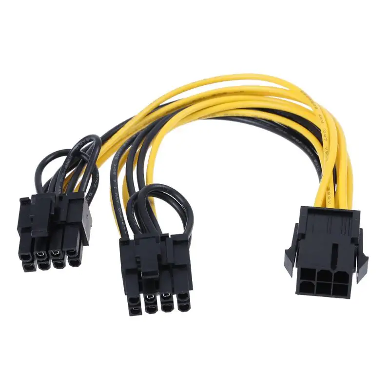6Pin Port to Dual 8(6+2)Pin Port Splitter Power Cable Graphic Cards ...