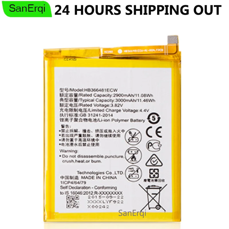 Hb366481ecw Battery For Huawei P9 Battery Ascend P9 Lite G9 Honor 8 5c ...
