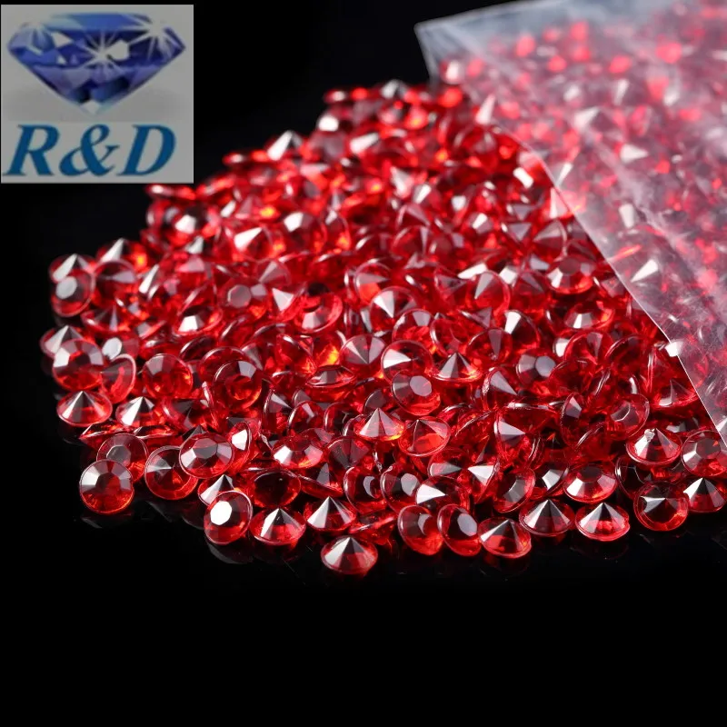 10000 pcs / lot 6mm 1Carat Acrylic Dark Red Scatter Table Crystals ...