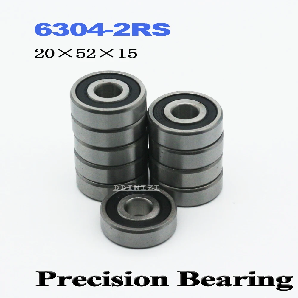 6304RS Bearing ABEC 3 20*52*15 mm Deep Groove 6304 2RS Ball Bearings ...