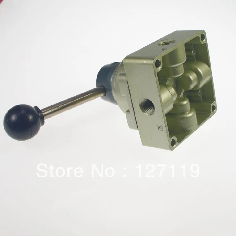 HV 02 4 Port 3 Position 1/4" BSPT Hand Operated Pneumatic Valve Rotary ...