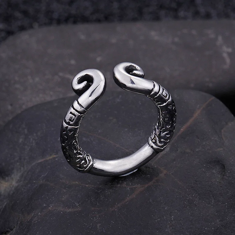 Magic-Spell-Ring-Retro-Titanium-Steel-Couples-Ring-Tight-hoop-ring ...