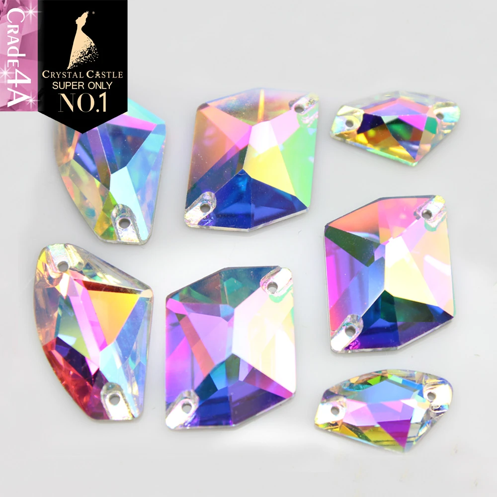 Crystal Castle Aaaa Flat Stones Clear White Ab Glass Galactic Cosmic ...