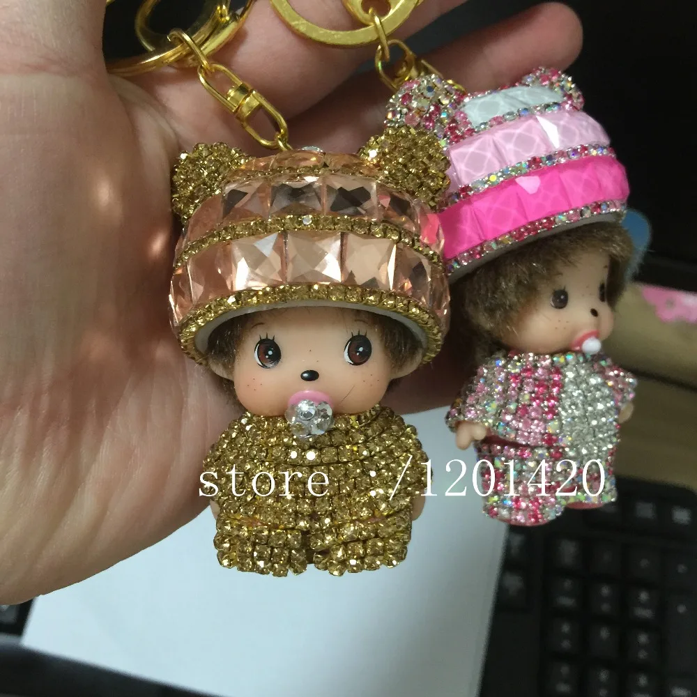 1 adet kristal sleutelhanger anahtar zincirleri altın kristal ...